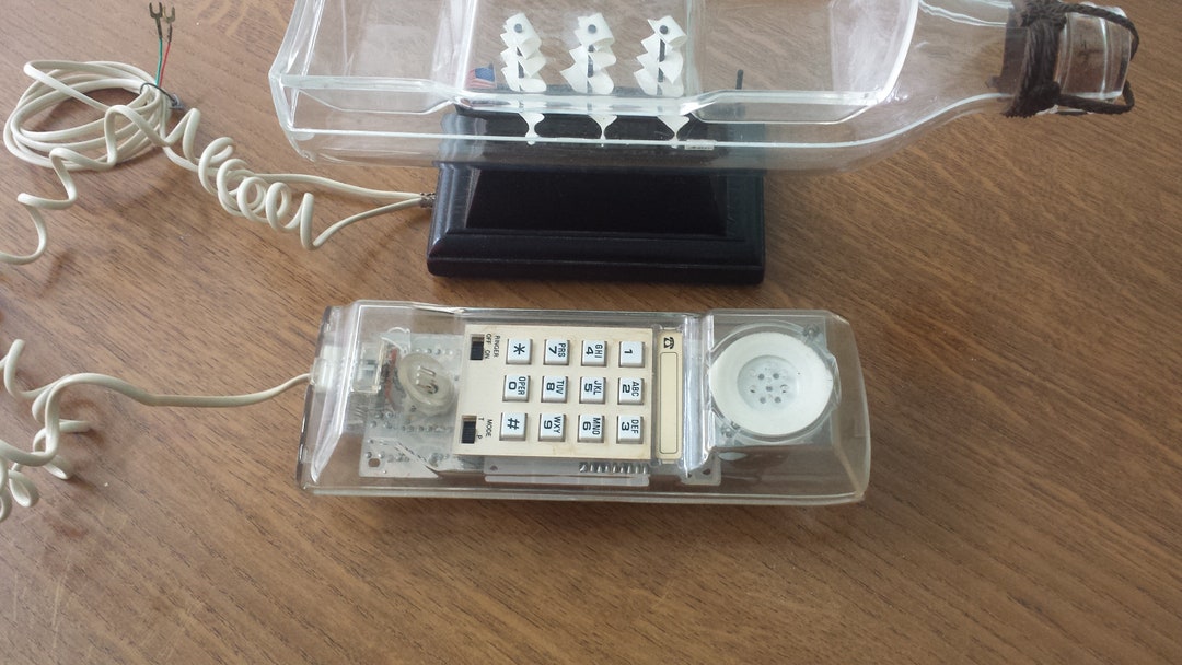 Button Telephone, Bottle Shaped, Landline Telephone, Transparent ...