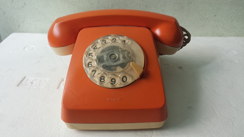 Vintage Orange Phone Retro Phone Orange Rotary Phone - Etsy