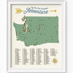 Washington State Parks Map, 4 Printable Files JPEG Download and Print ...