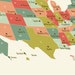 United States Map Nursery Map for Girls 2 Printable Files - Etsy