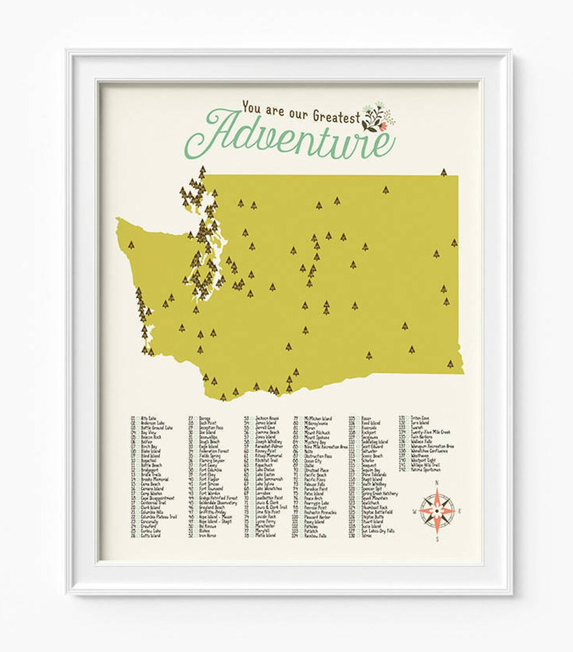Washington State Parks Map 4 Printable Files JPEG Download - Etsy