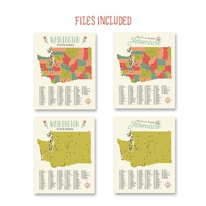 Washington State Parks Map, 4 Printable Files (JPEG) Download and Print ...
