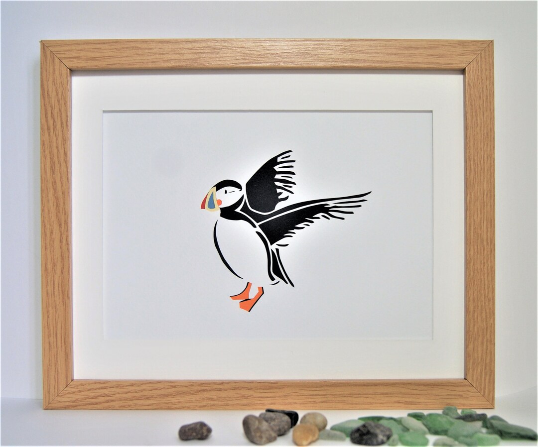 Puffin Flappy Puffin Handmade Papercut Picture - Etsy