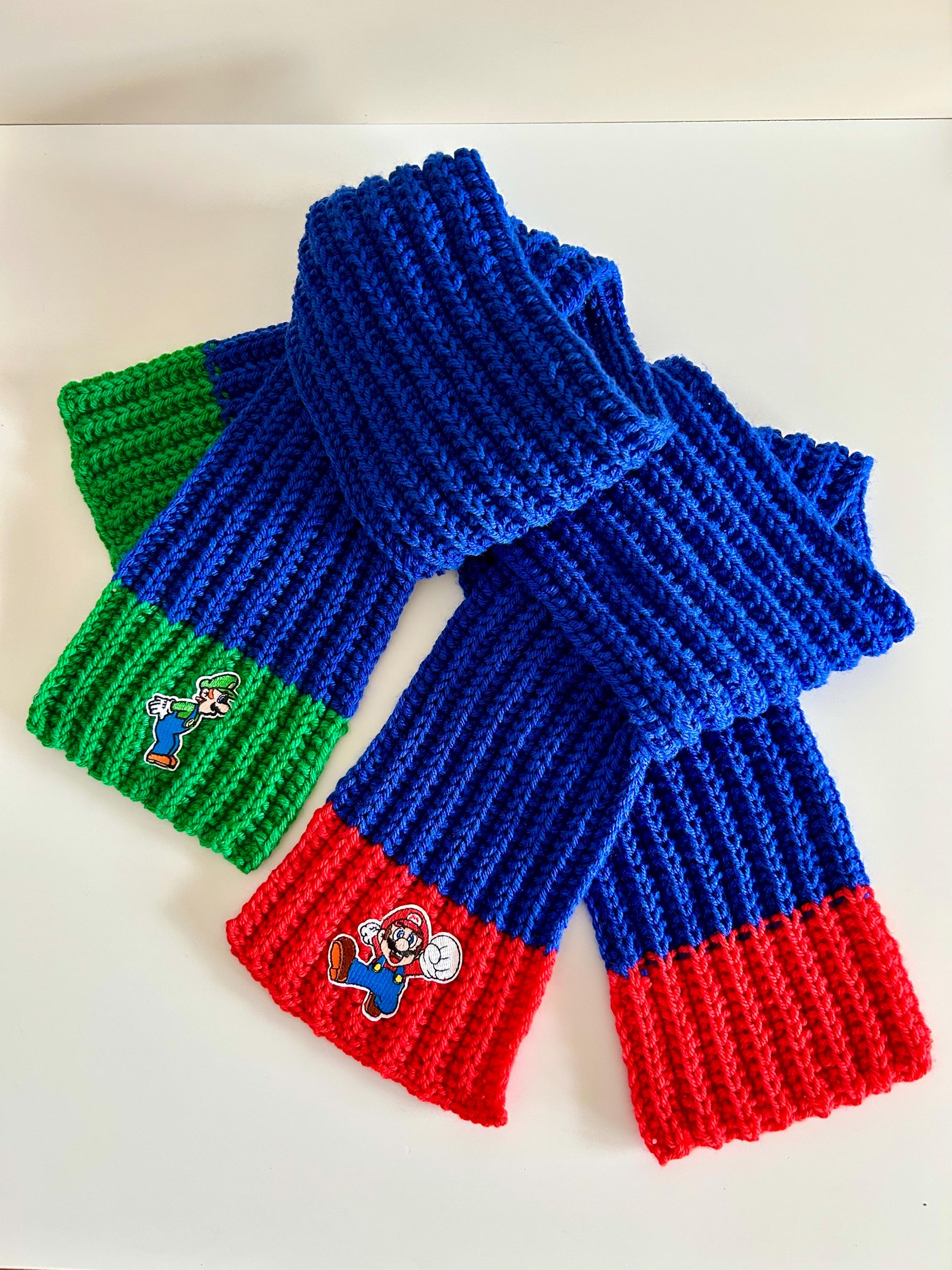 Super Mario Scarf, Red Hand-knitted Super Mario Scarf, Kids Scarf,super ...