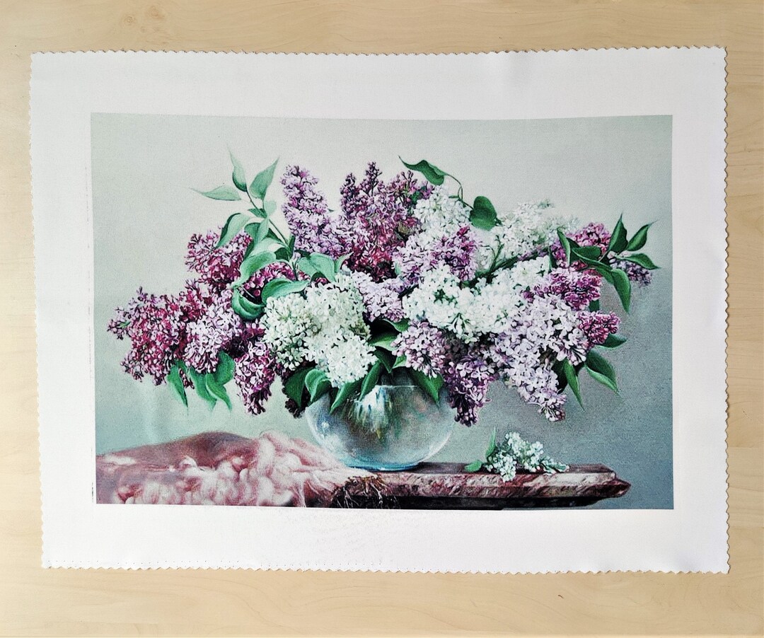 Patchwork Panels With a Floral Pattern, Bouquet of Lilacs Printing on ...