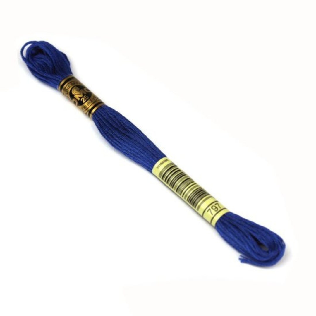 2 Skeins DMC 797 Royal Blue Embroidery Floss 6 Strand Thread for ...