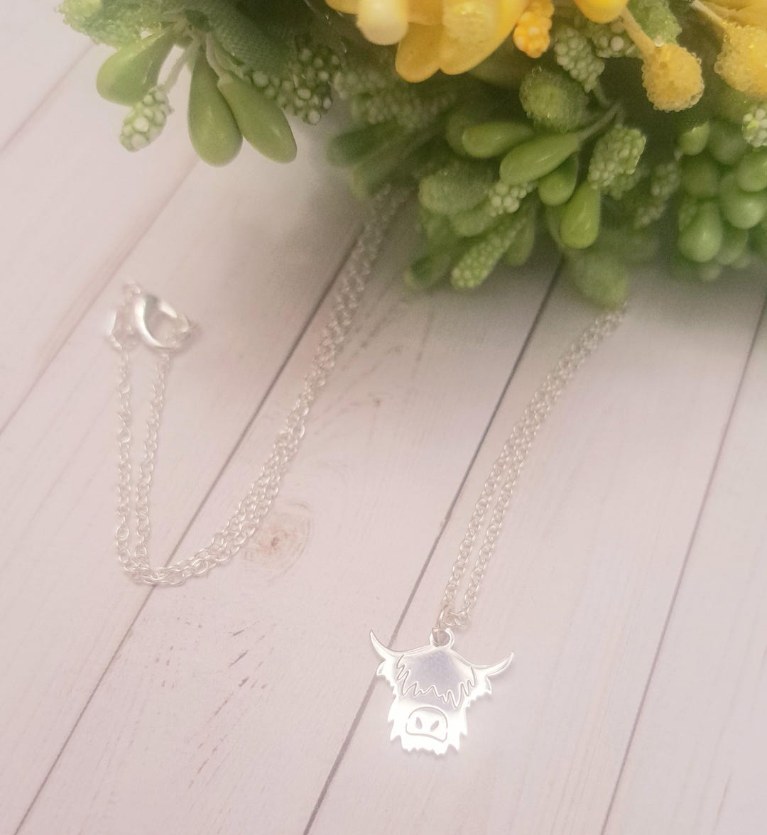 Highland Cow Necklace, Cow Lover Gift, Highland Cow Jewelry, Scottish ...