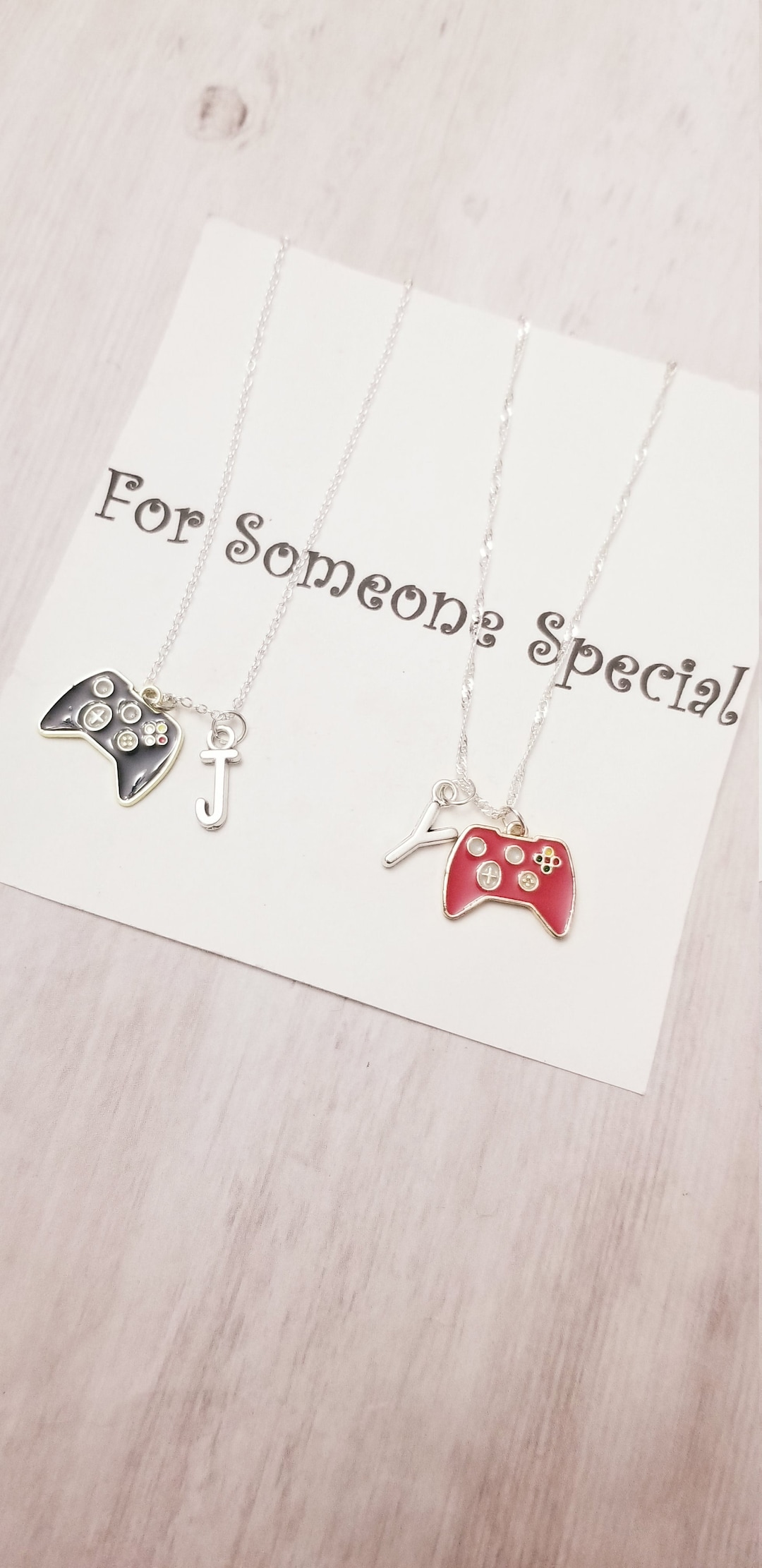 Best Friend Video Game Charm Necklace, Custom Initial Gamer Friendship ...