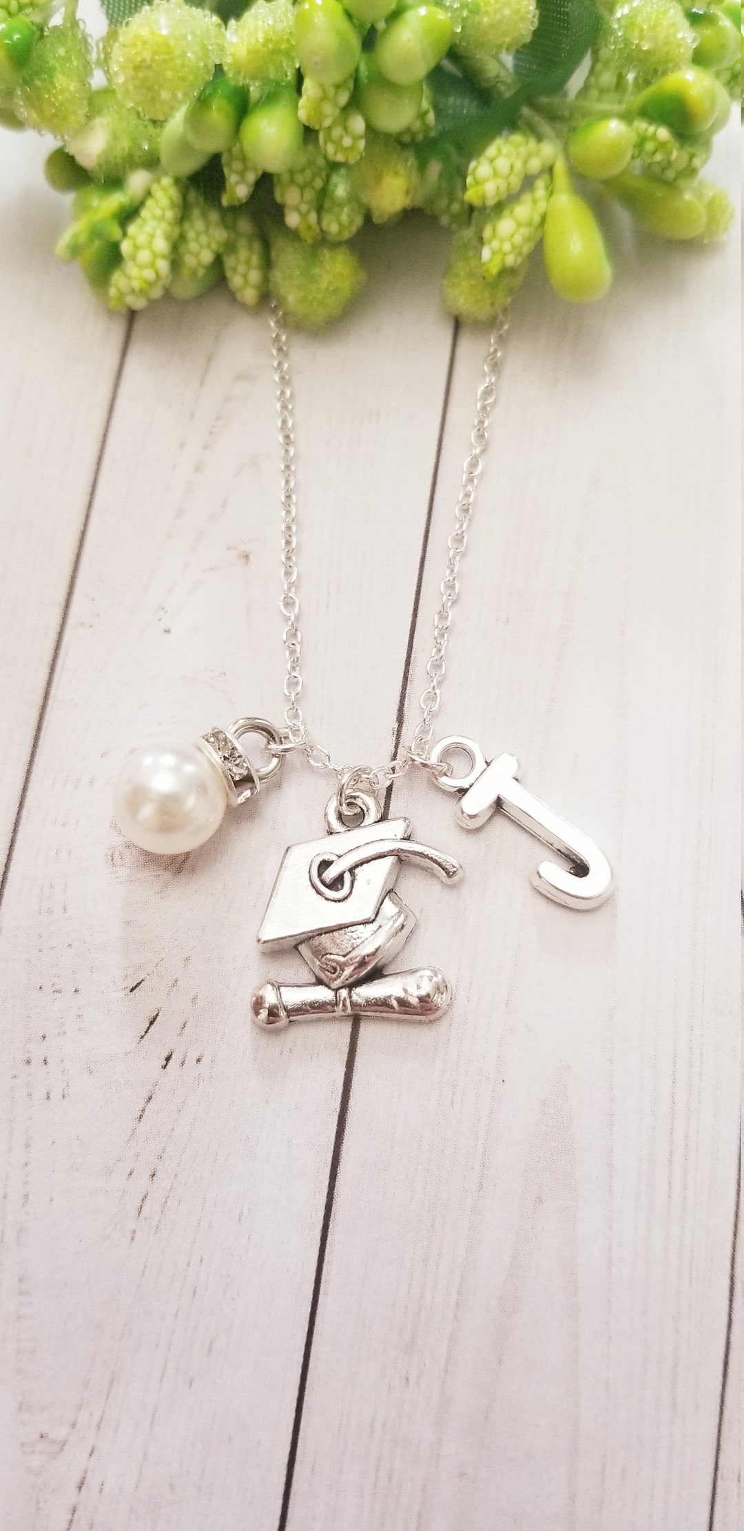 Personalized Graduation Charm Necklace, Custom Initial Class of 2023 ...
