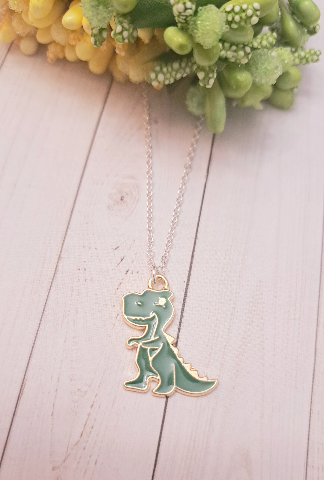 Gold Dinosaur T-rex Necklace, Dinosaur Charm Necklace, Gift for Boy's ...
