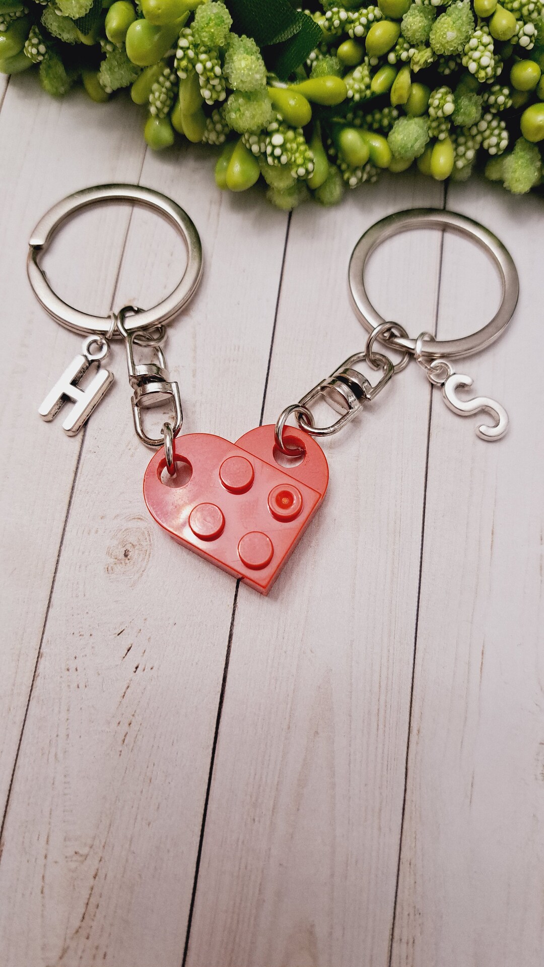Heart Keychain Set, Matching Friend Keychain, Valentine's Day Gift for ...