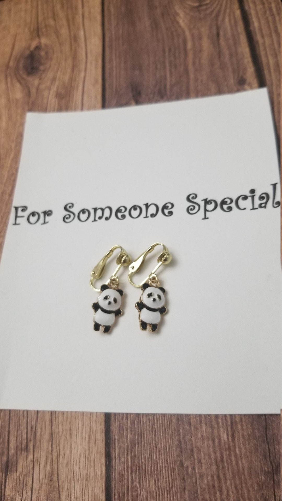 Animal Kids Clip on Earrings, Panda Bear Earrings, Clip Ons Earrings ...