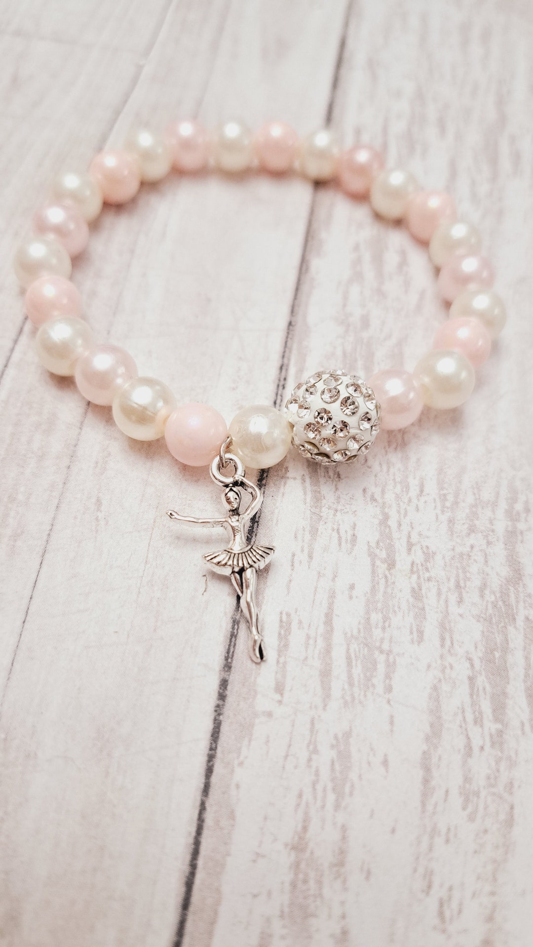 Ballerina Charm Bracelet, Ballet Dancer Dance Recital Gift, Light Pink ...