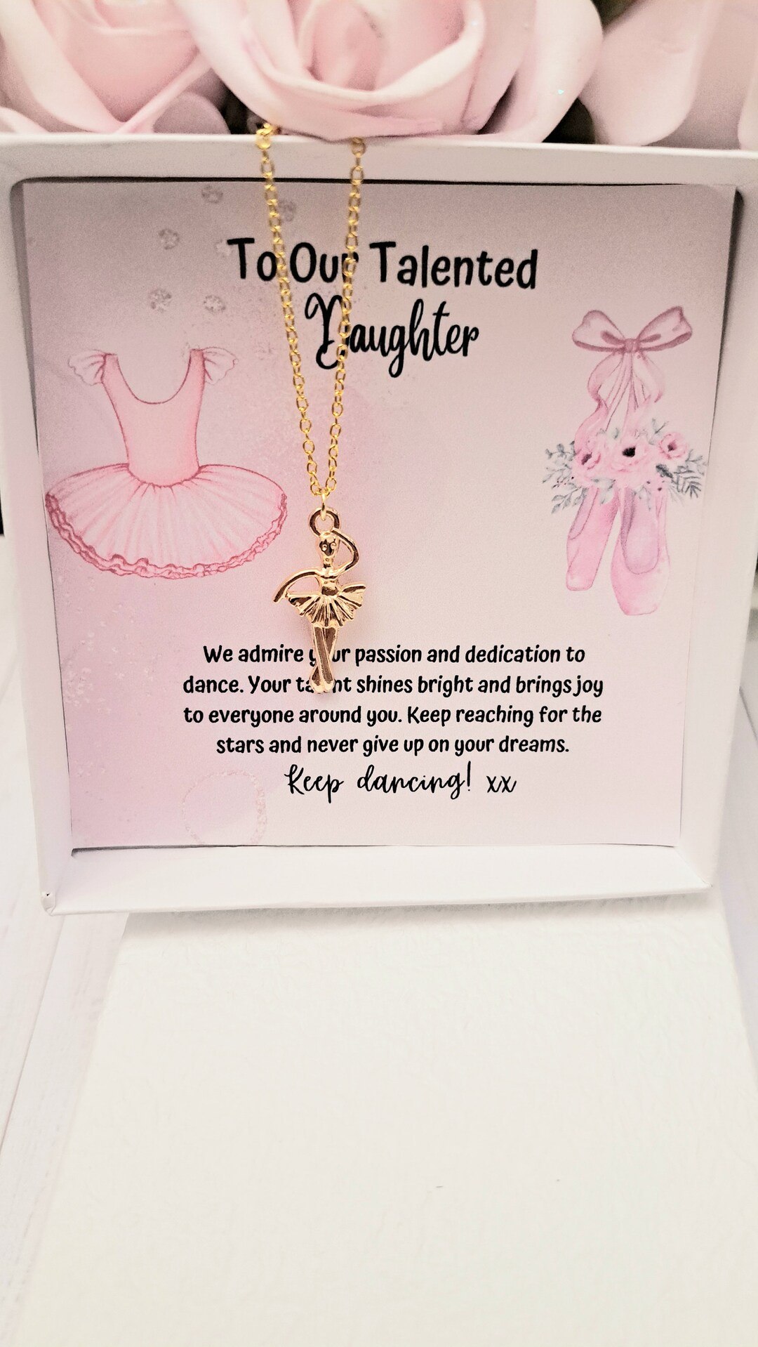 Gold Ballerina Charm Necklace, Dancer Gift, Ballerina Lover Gift ...