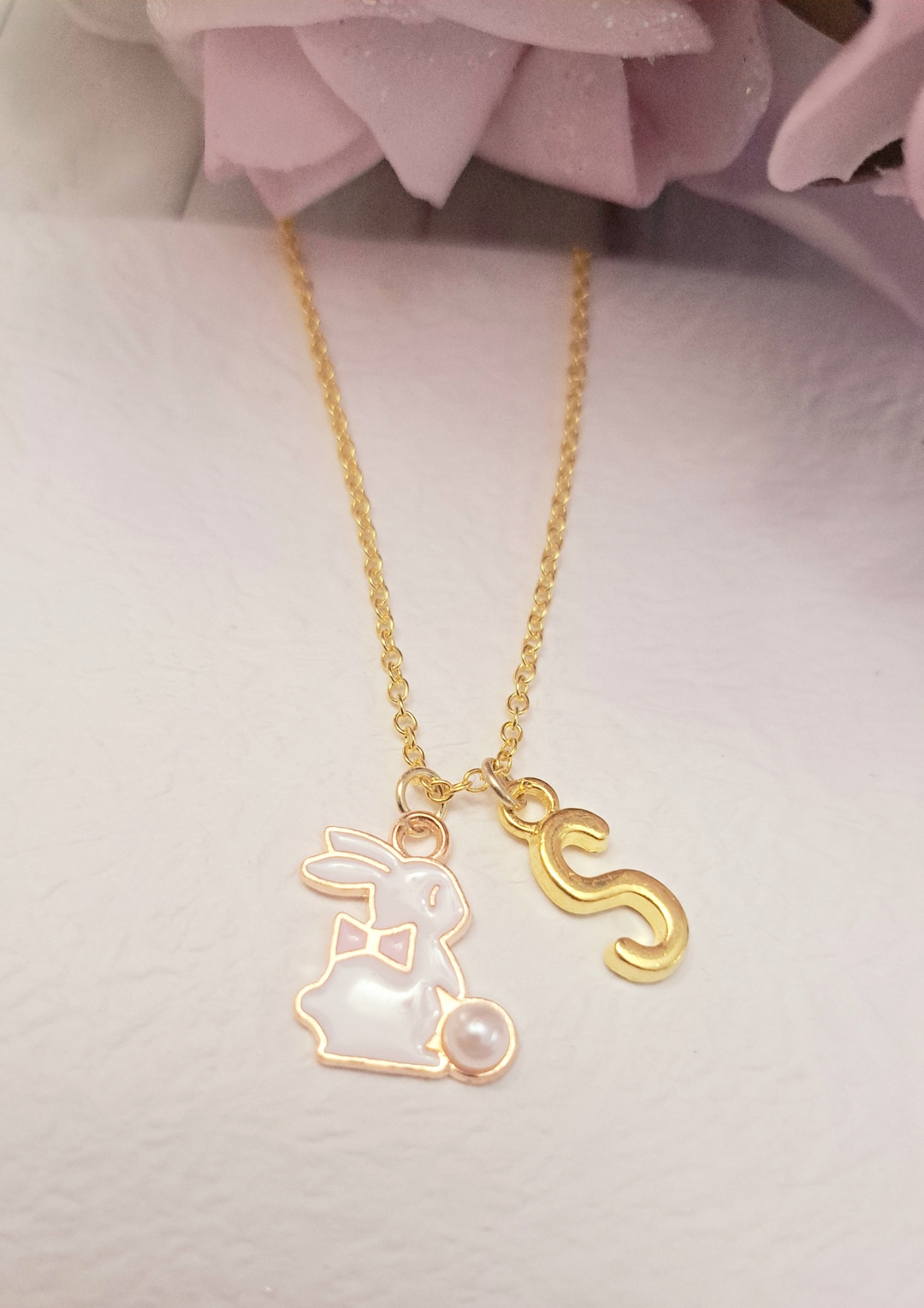 Rabbit Necklace, Gold Rabbit Bunny Necklace, Animal Jewelry, Birthday ...