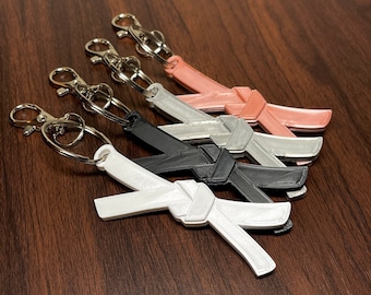 Karate Gi Keychain, Martial Arts Accessory, Custom Colors Key Ring ...