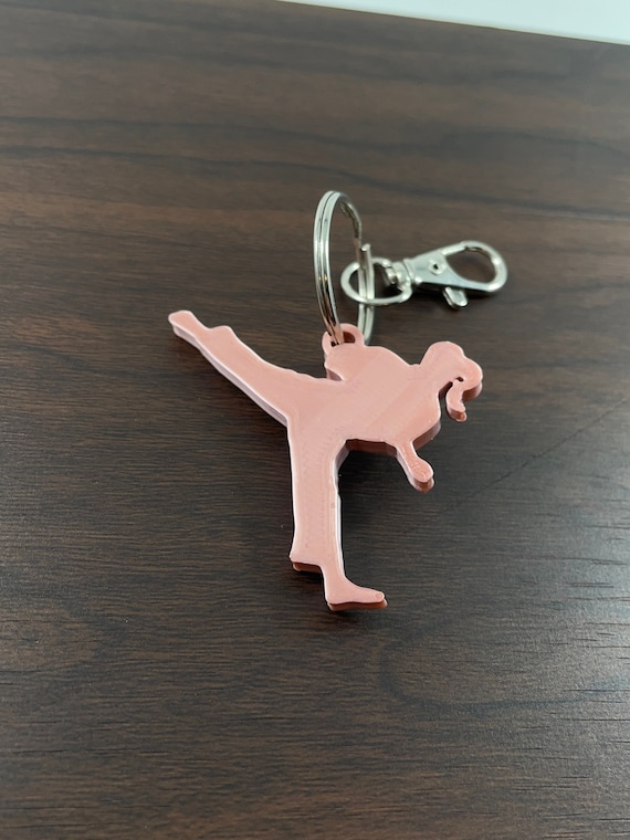 Girl Kicking Karate Keychain Martial Arts Accessory Custom - Etsy