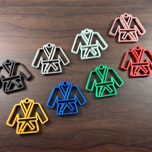 Karate Gi Keychain, Martial Arts Accessory, Custom Colors Key Ring ...