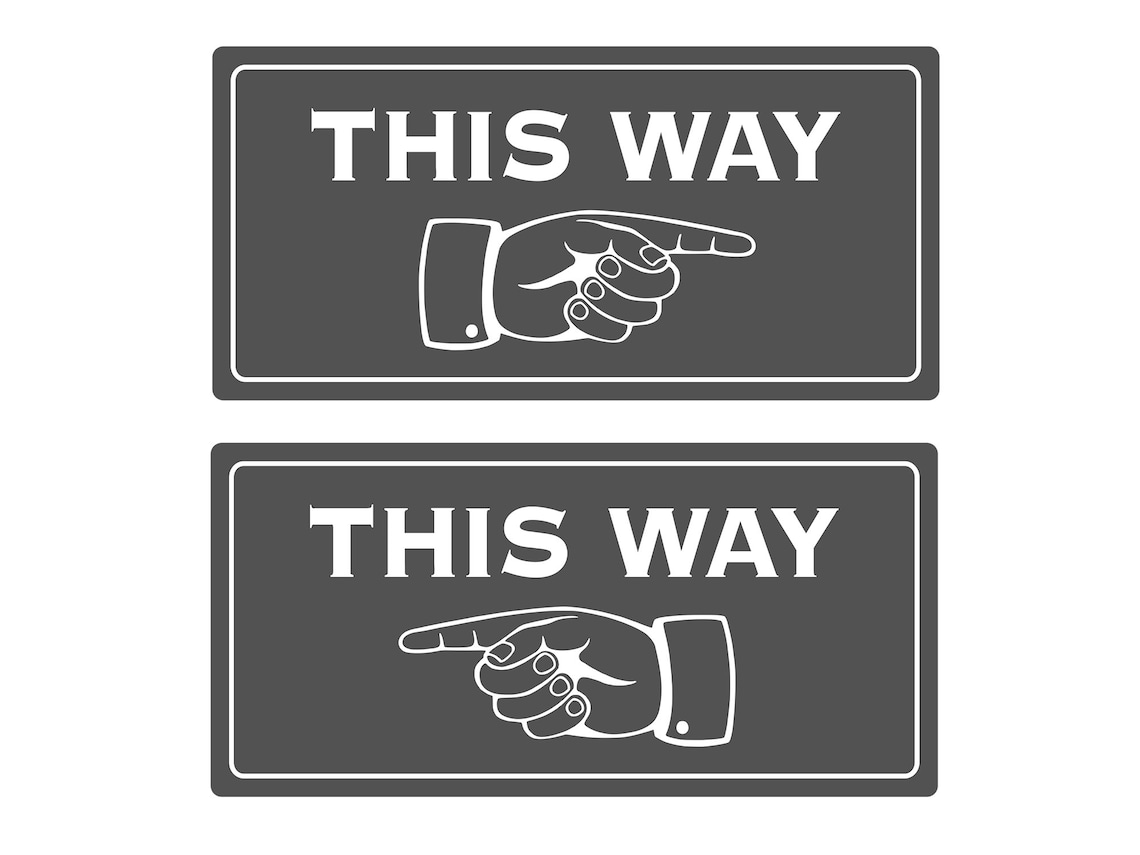 This Way Pointing Finger Directional Adhesive Sign Ideal - Etsy UK
