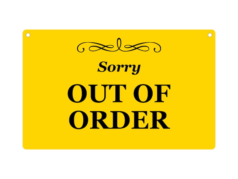 Stylish Hanging Plaque Engraved With 'sorry OUT OF - Etsy UK