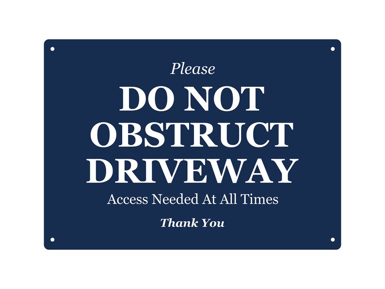 Please Do Not Obstruct Driveway Sign - Etsy UK