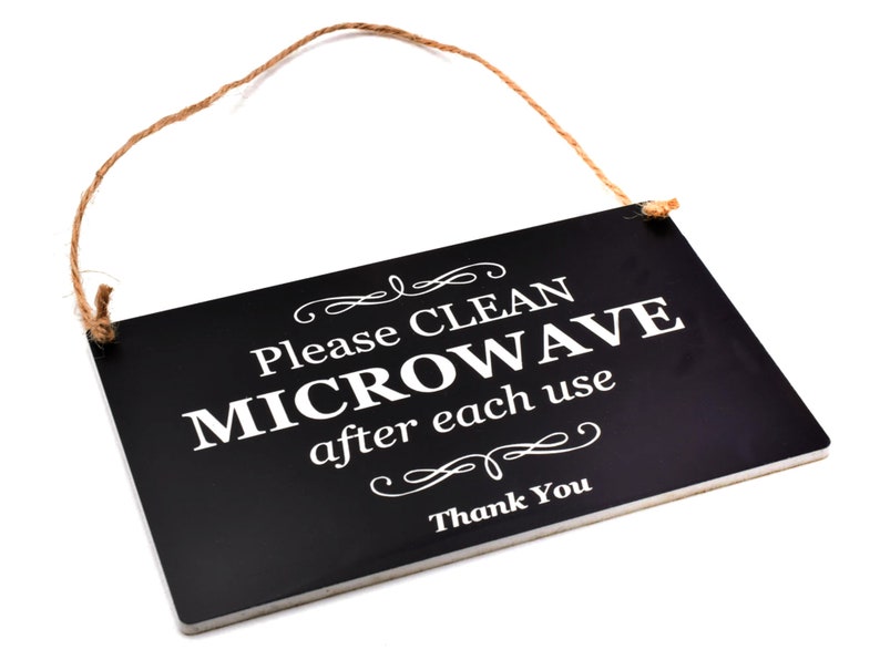 Engraved 'please Clean Microwave' Sign: Kitchen or Office - Ash Veneer ...