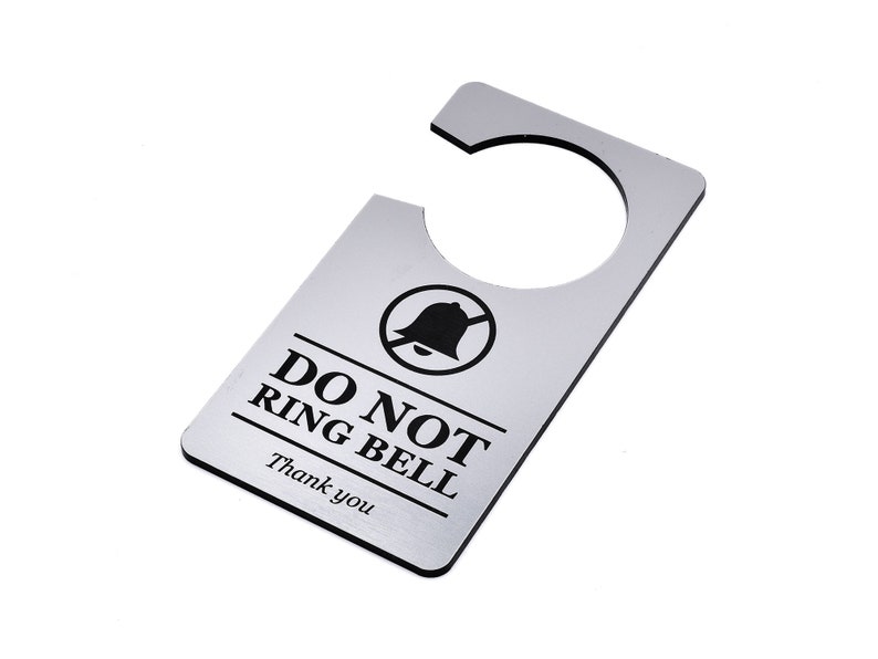 Do Not Ring Bell Sign Door Hanger Notice Available in - Etsy