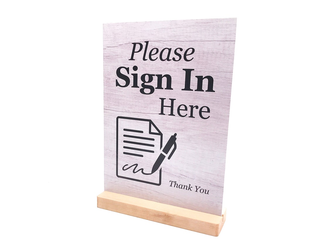 Please Sign in Here Sign - Available as Freestanding or Adhesive - Etsy