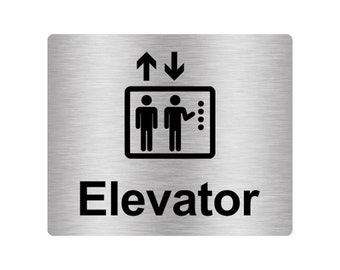 Lift Sign Adhesive Sticker Notice Metallic Silver Engraved | Etsy