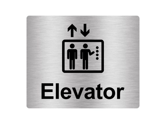 Elevator Sign Adhesive Sticker Notice Metallic Silver | Etsy