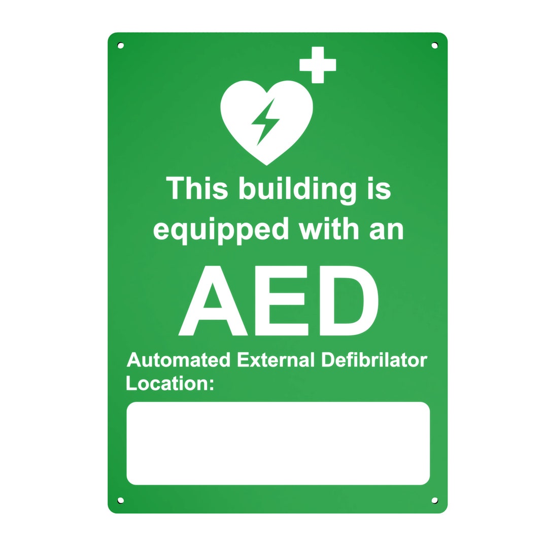 A4 Size Automated External Defibrillator Sign - Durable Aluminum ...