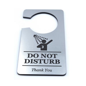 In Shower, Do Not Disturb - Generic Silver, Bathroom Door Sign, Door ...