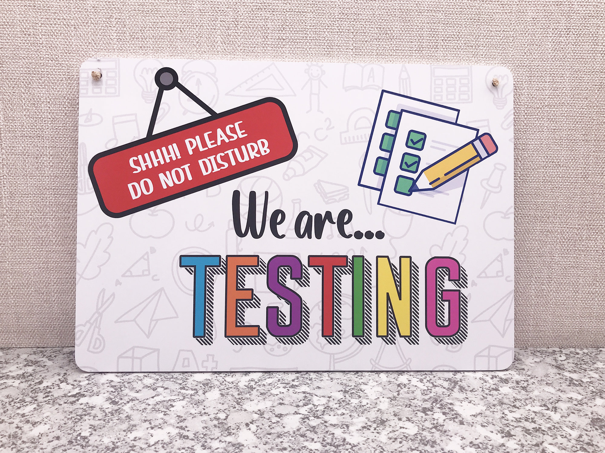 Shhh Testing Sign