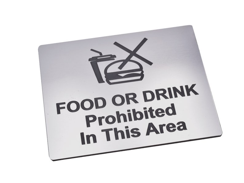Food or Drink Prohibited in This Area - Adhesive Sign 12cm X 10cm - Etsy