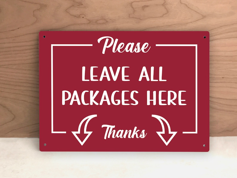 Parcel & Delivery Sign | Please Leave Packages Here Notice - Etsy
