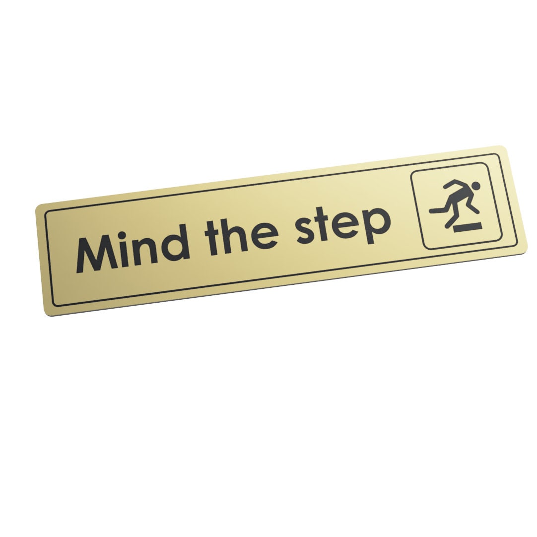 Mind the Step Sign: Metallic Acrylic Adhesive Safety Sign - Etsy