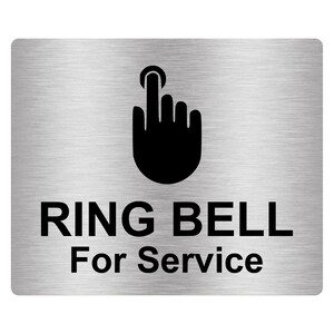 Ring Bell For Service Sign Adhesive Sticker Notice SILVER / | Etsy