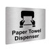 Paper Towel Dispenser Sign Adhesive Sticker Notice, Metallic Silver ...