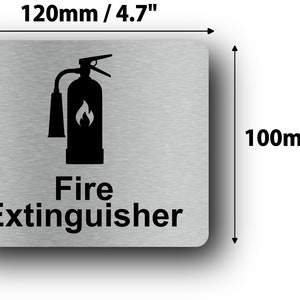 Metallic Silver Fire Extinguisher Sign: UV Printed, Indoor/outdoor ...