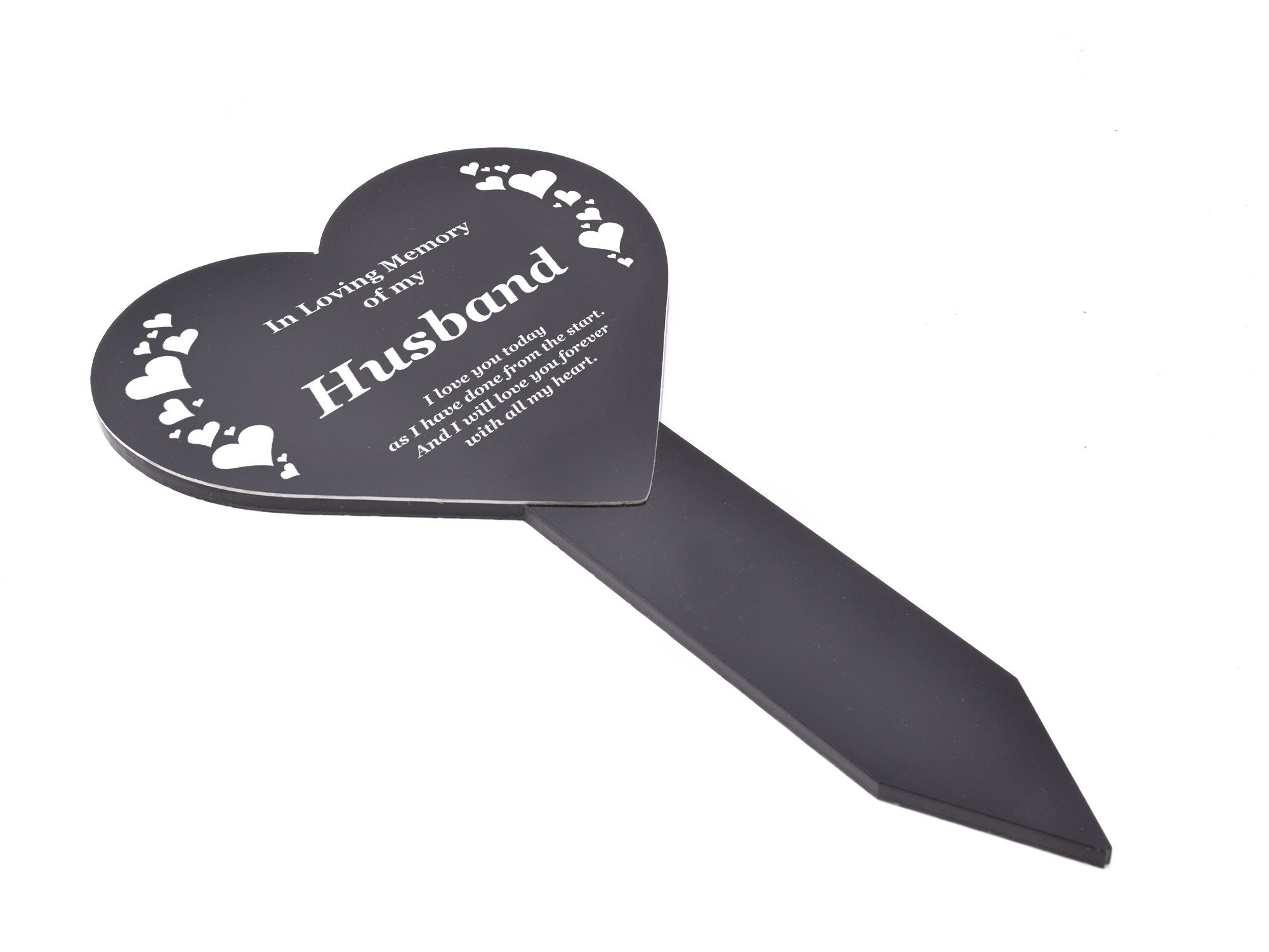 Husband Engraved Heart Memorial Stake - Etsy