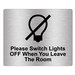 Metallic Silver 'switch Lights Off' Sign: Adhesive Acrylic Notice (12cm ...