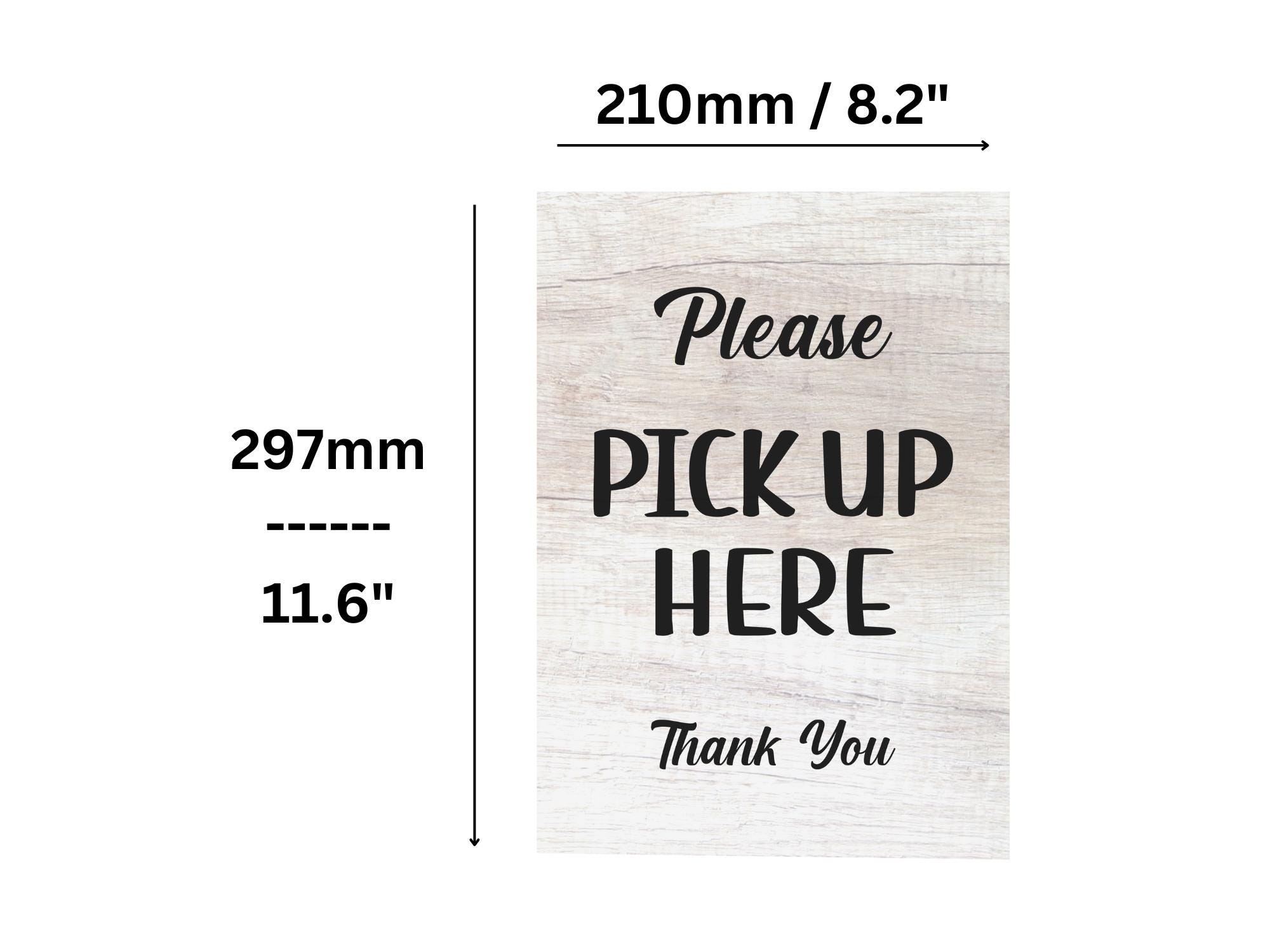Please Pick up Here Sign - Available as Freestanding or Adhesive - Etsy ...