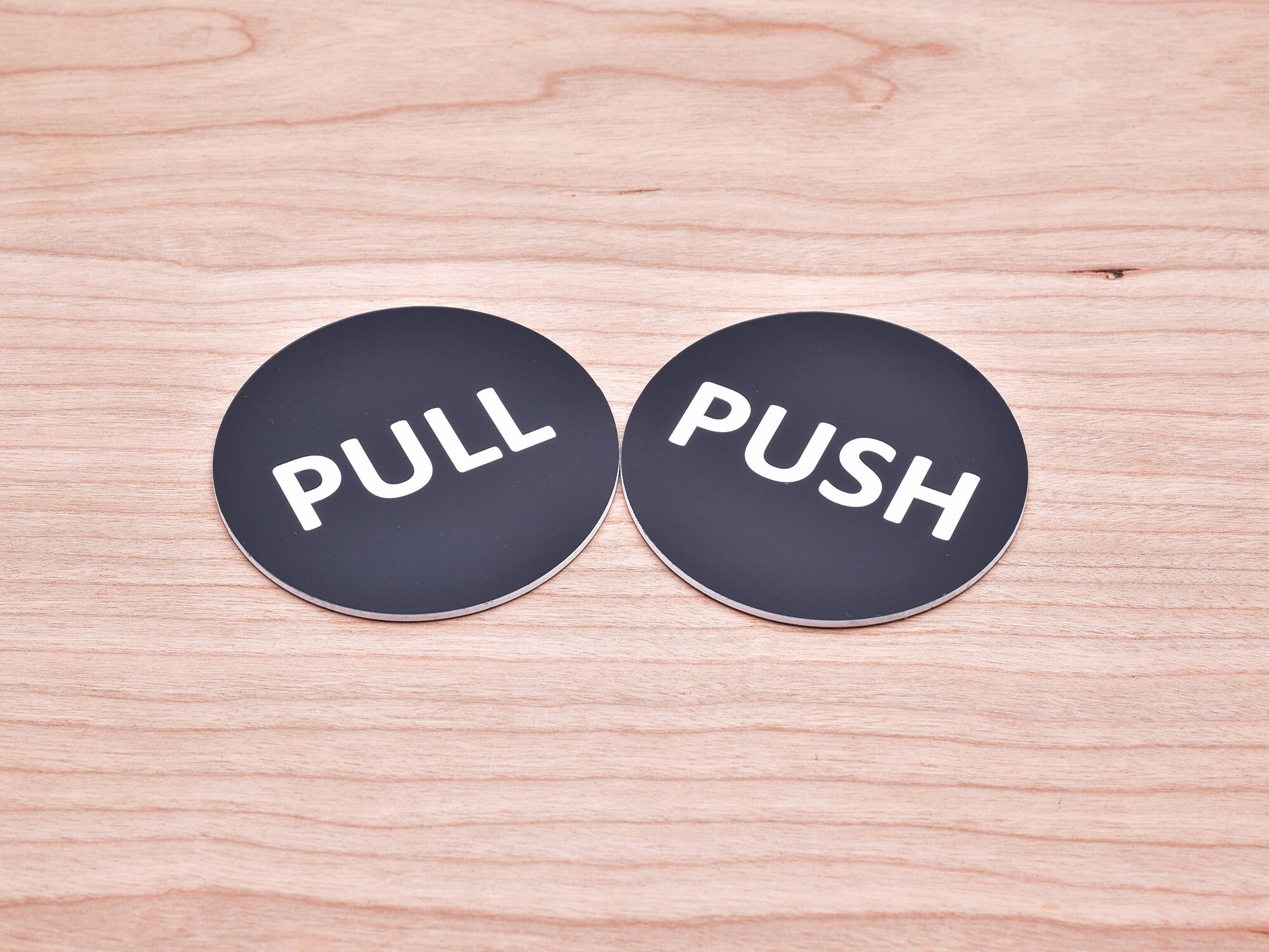Push & Pull Circular Adhesive Door Signs - Etsy