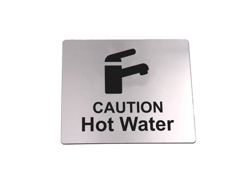 Caution Hot Water Sign Adhesive Sticker - Etsy