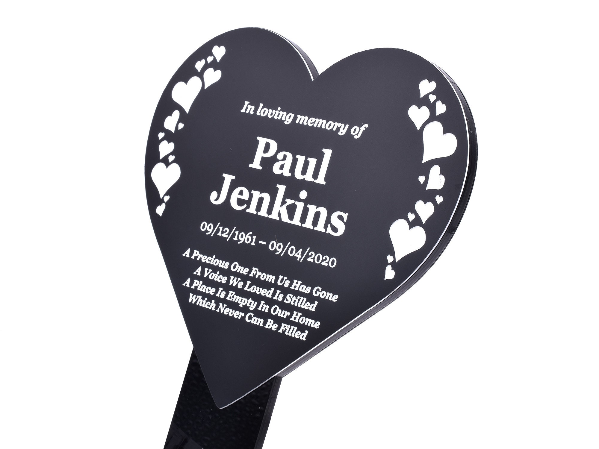 Personalised Hearts Memorial Engraved Heart Shaped Plaque - Etsy UK