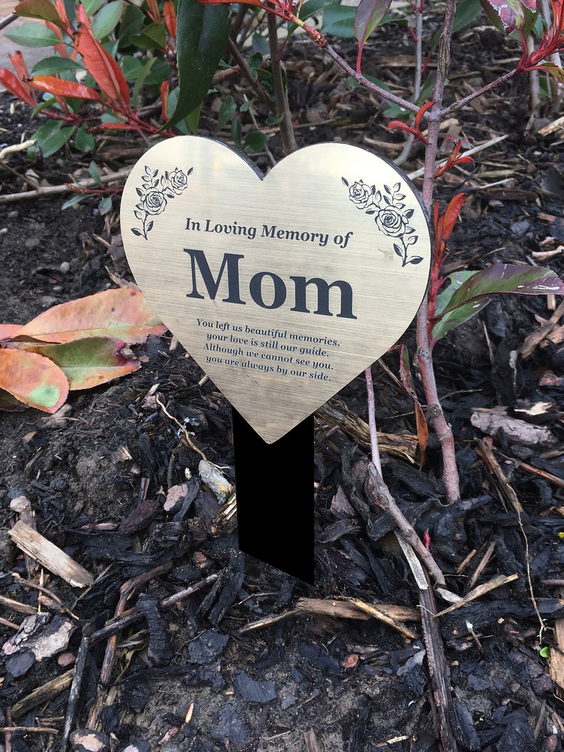Mom Memorial Engraved Heart Shaped Plaque With Poem - Etsy UK