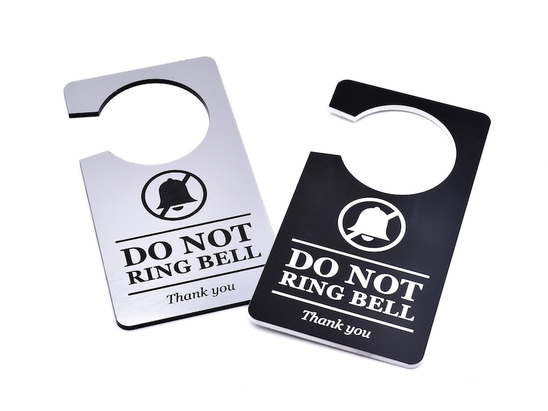 Do Not Ring Bell Sign Door Hanger Notice Available in - Etsy