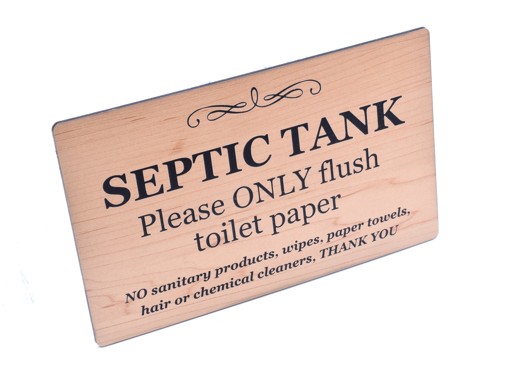 Septic Tank Sign With Adhesive Stylish Wood Effect Plaque - Etsy Australia