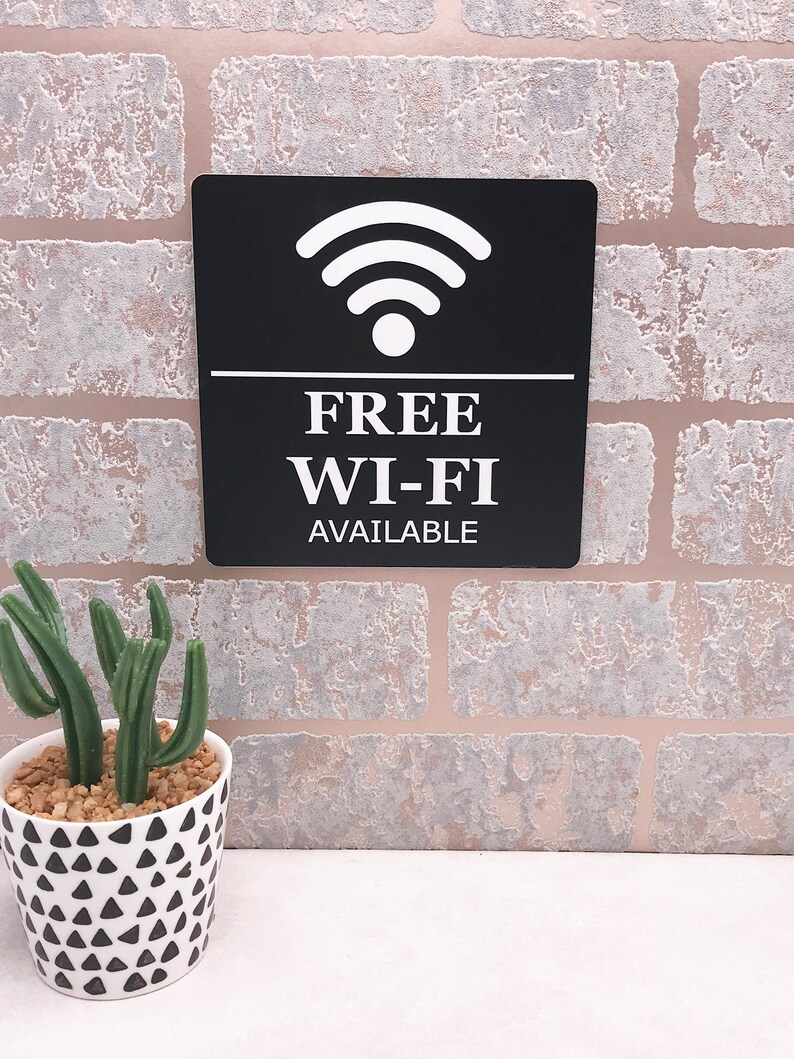 Free Wi-fi Available Adhesive Sign Notice Plaque - Etsy
