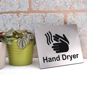 Hand Dryer Sign Adhesive Sticker - Etsy